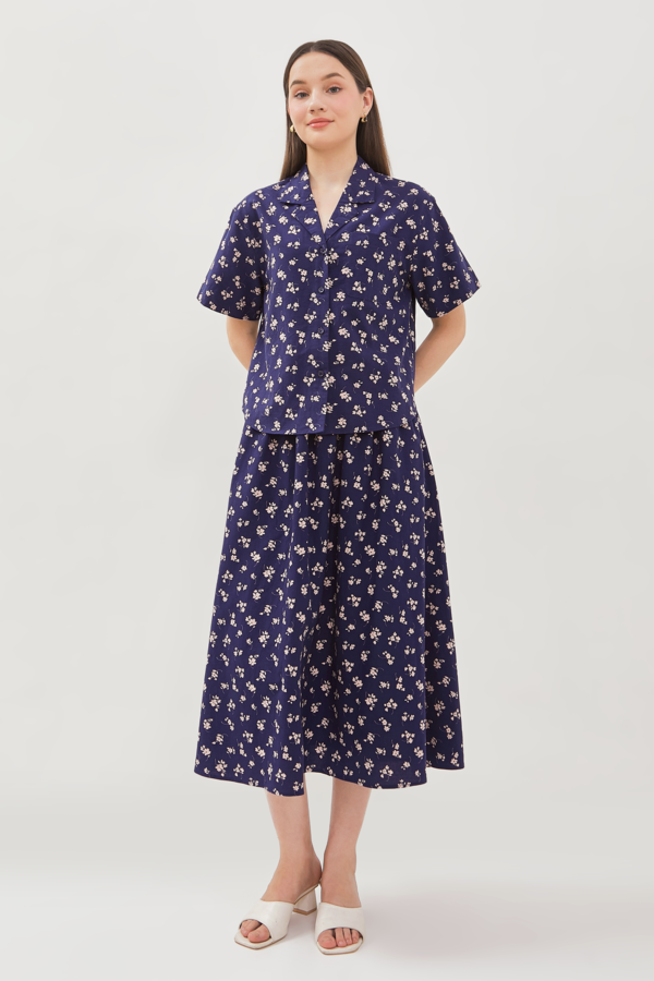MINIMAL - Morisey - Kemeja Motif Bunga - Blue – Minimal Store ID