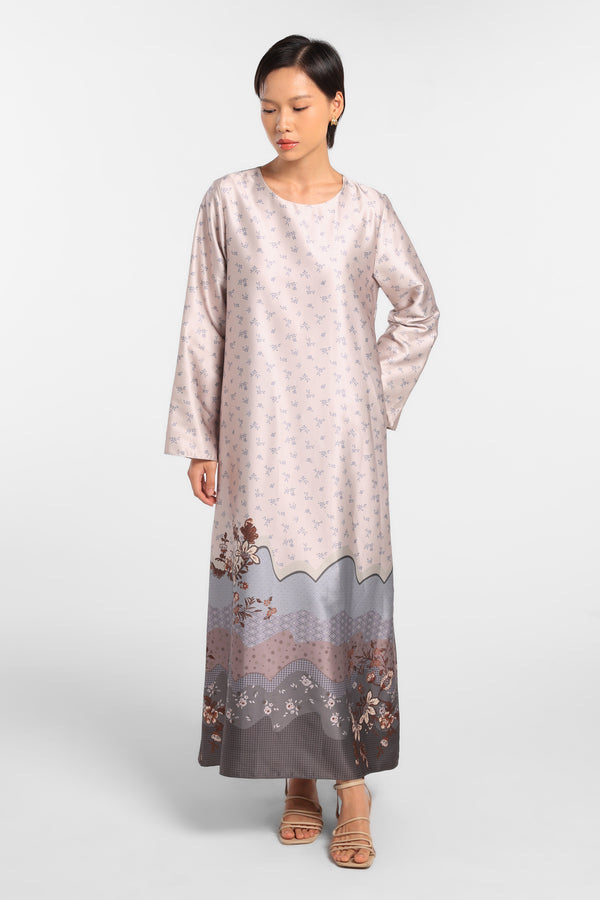 MINIMAL - Shams - Gamis Motif Floral - Beige - Rezky Aditya & Citra Ki ...