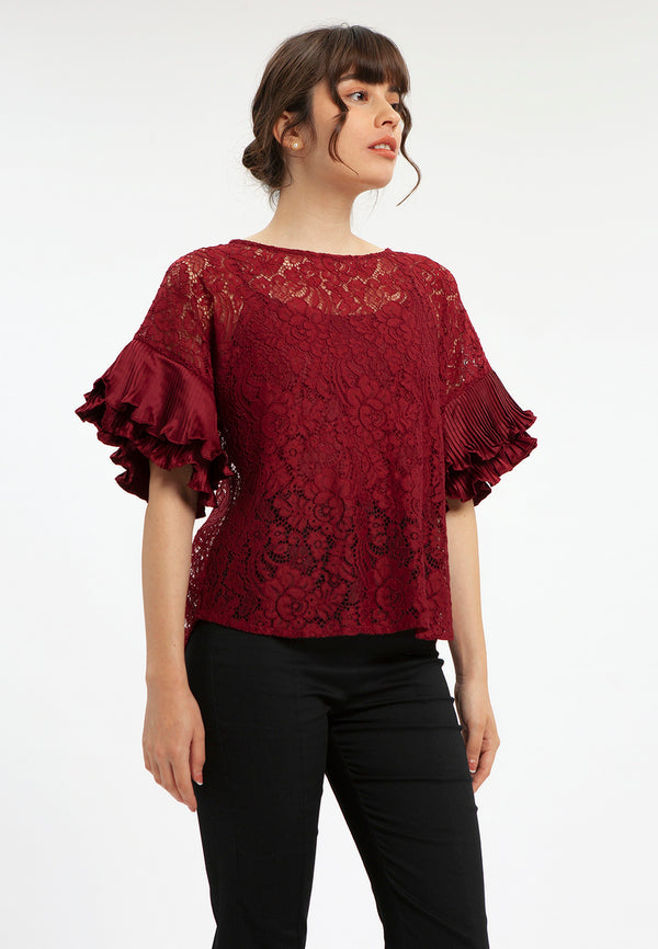 Minimal Dolorez Blouse Maroon – Minimal Store ID