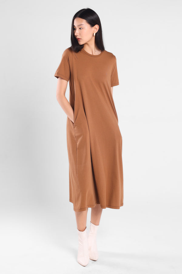 MINIMAL - Amyra - Dress Knit A Line - Dark Brown – Minimal Store ID